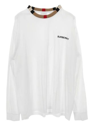 Burberry t-shirt &agrave; carreaux - Blanc
