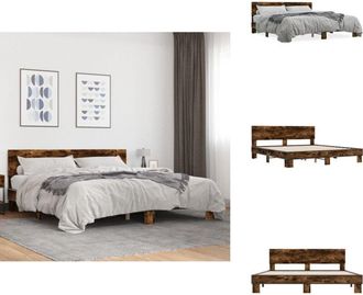 vidaXL Bettgestell R&auml;uchereiche 200x200 cm Holzwerkstoff und Metall - Holzbettfassungen - Doppelbett - Bettkopfteil - Massivholzbette - Lattenrost