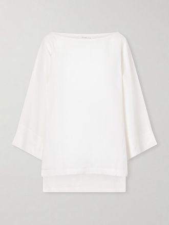 The Row Blouse Oversize En Lin Junia - Blanc