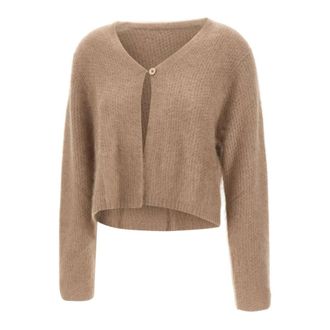 Hemisphere Femme, Pulls, Brun, Taille: 42 FR Cardigan en cachemire pur