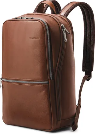 Samsonite Klassischer schlanker Leder-Rucksack