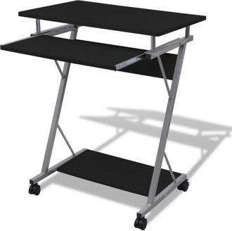 vidaXL Vidaxl - Bureau dordinateur compact avec plateau &agrave; clavier Noir