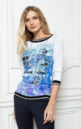 Passioni 3/4 Arm-Pullover mit Strassdetails