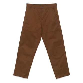 Moncler Homme, Pantalons, Brun, Taille: L Pantalon en Gabardine de Coton