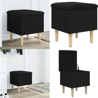 vidaXL Sitzbank mit Stauraum Schwarz 42x42x46 cm Holzwerkstoff - Sitzbank - Stauraumbank - Garderobe - Wohnraumgestaltung - M&ouml;bel F&uuml;r Den Eingangsbereich