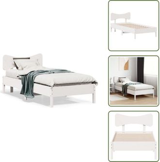 vidaXL Massivholzbett ohne Matratze Wei&szlig; 100x200 cm Kiefernholz - Bettgestell - Bettgestelle - Bettrahmen - Bett
