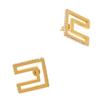 Elisabetta Franchi Femme, Accessoires, Jaune, Taille: ONE Size Boucles doreilles strass