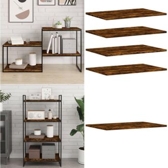 vidaXL Wandregale 4 Stk. R&auml;uchereiche 60x40x1,5 cm Holzwerkstoff - Wandregale Holz - Wandregale R&auml;uchereiche