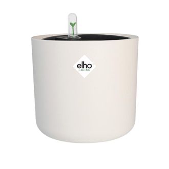 ELHO B.for Soft Rund mit Selbstbew&auml;sserungssystem - Blumentopf f&uuml;r Innen - 100% Recycelter Kunststoff - &Oslash; 22 cm - Wei&szlig;/Weiss