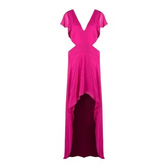 Patrizia Pepe Robe Longue Asym&eacute;trique - Femme - Robes - Rose - Taille: 40 FR