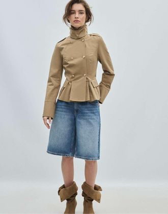 Stradivarius blazer ajust&eacute; boutonn&eacute; beige-Neutre
