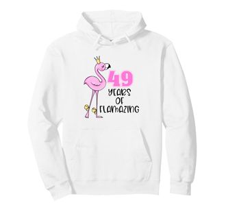 BDAZ 49 Years of Flamazing Flamingo Design Beach 49th Birthday Pullover Hoodie