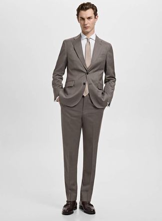 Mango Chemise costume slim-fit tissu twill boutons de manchette blanc - Homme - XXL - MANGO MAN