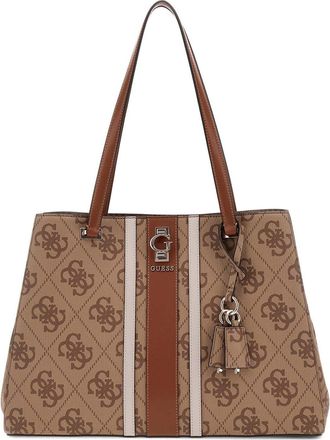 Guess Schultertasche Erenia Tote Bag Latte Logo beige