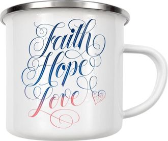 artboxONE Emaille Tasse Glaube. Liebe. Hoffnung von CalliLetters - Emaille Becher Typografie