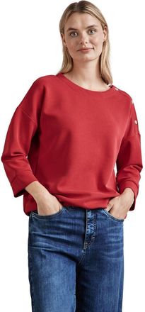 Street One Damen A321943 Shirt Im Silk Look, Mandarin Red, 42 EU