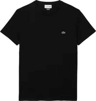 Lacoste Homme, Tops, Noir, Taille: S T-shirt Brod&eacute;e en Coton Pima