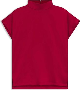 HUGO BOSS Satin Top mit Stehkragen - - Blouses & Shirts - Damen - Rot - XS