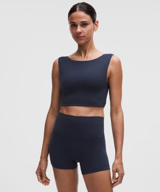 lululemon Bend This BH mit U-Ausschnitt und U-Boot-Ausschnitt Leichter Halt A-C-Cups f&uuml;r Frauen - Gr&ouml;&szlig;e XXS/XS in True Navy