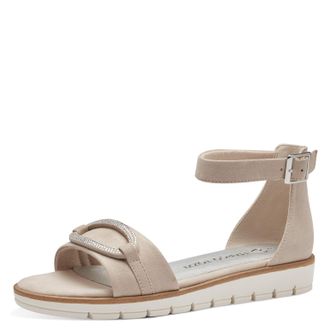 Marco Tozzi Damen Sandalen flach mit Verstellbarem Riemen Vegan, Beige (Dune), 40 EU
