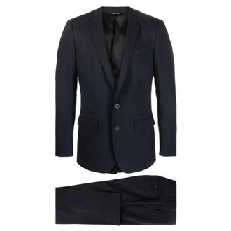 Dolce & Gabbana Marineblauer Slim Fit Wollanzug - - Suits - Herren - Blau - S
