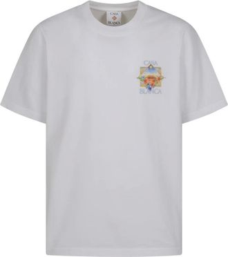 Casablanca Homme, Tops, Blanc, Taille: S Tennis Landscape Classic T-Shirt
