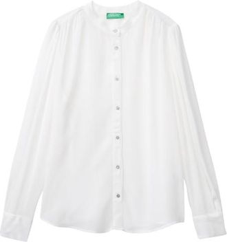 Benetton Chemise 5tdedq09k, Blanc, XX-Small Femme