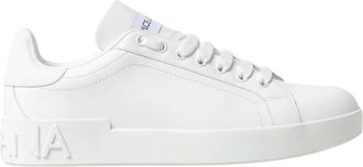 Dolce & Gabbana Femme, Chaussures, Blanc, Taille: 36 EU Baskets basses en cuir