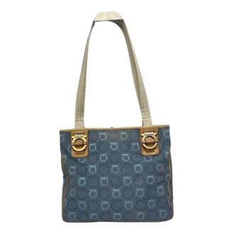 Ferragamo Sac bandouli&egrave;re en coton Pre-owned - Femme - Pre-owned - Bleu - Taille: ONE Size