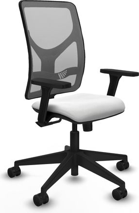 Piqueras y Crespo Computerrollstuhl mit 3D-Armen, h&ouml;henverstellbare Lendenwirbelst&uuml;tze, ausgestattet mit 3 Positionen und Schneideschaum, Grau/Wei&szlig;