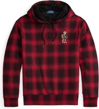 Polo Ralph Lauren Homme, Sweatshirts et sweats &agrave; capuche, Rouge, Taille: 2XL Polo Bear Plaid Fleece Sweat &agrave; capuche
