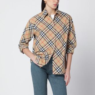Burberry Beige shirt with Check pattern