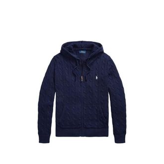 Polo Ralph Lauren Hoodie zipp&eacute; en maille torsad&eacute;e de coton