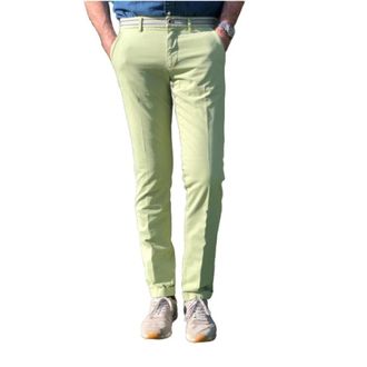 Mason's Schlanke Baumwoll-Chino mit Satinbund - - Trousers - Herren - Gr&uuml;n - S