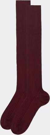 Calzedonia Lange Gerippte Herrensocken Mit Fil Decosse Bordeaux