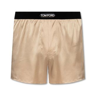 Tom Ford Seidenboxershorts mit Logo - - Underwear - Herren - Beige - S