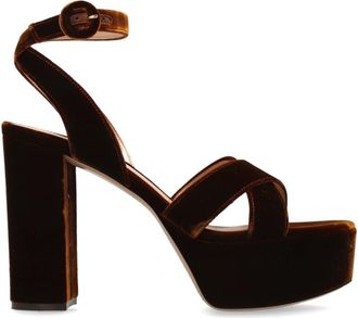 Gianvito Rossi Femme, Chaussures, Brun, Taille: 38 1/2 EU Sandales compens&eacute;es Sabrina