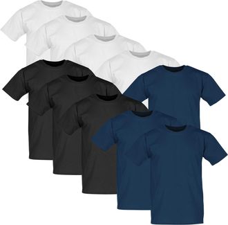 Fruit Of The Loom Valueweight T Shirt 10er-Pack Herren, 4xWhite+3xBlack+3xNavy, 5XL