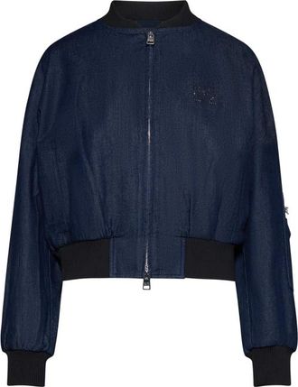 Silvian Heach Femme, Vestes, Bleu, Taille: 34 FR Veste Courte avec Fermeture &Eacute;clair Avant