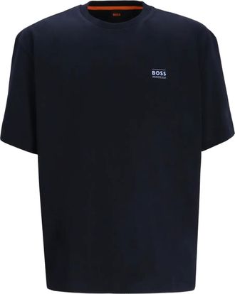 BOSS t-shirt en coton à logo brodé - Noir