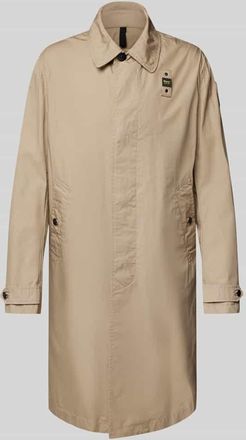 Blauer Parkamantel mit Label-Badge Modell HUDSON