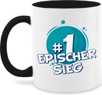 Shirtracer Tasse Tassen 325ml - Statement Sprüche - Epischer Sieg | Geschenk für Gamer | Zocker Geschenk | Zocken Geschenkidee - 325 ml - Schwarz - sieger becher
