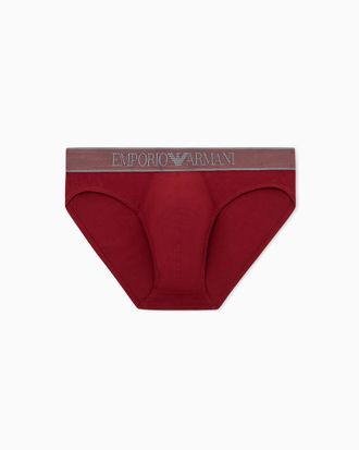 Emporio Armani Herren Shiny Logoband Brief Slip, rot, XL