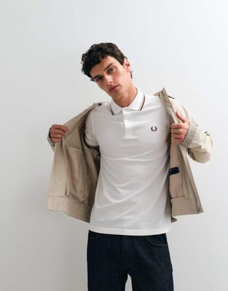 Fred Perry Polo avec liser&eacute;s &agrave; double bordure - Blanc, bleu et bordeaux