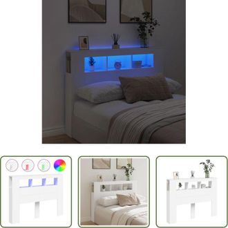 vidaXL vidaXL Holzwerkstoff - LED-Kopfteil Wei&szlig; 140x18,5x103,5 cm Holzwerkstoff