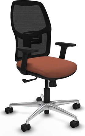 Piqueras y Crespo B&uuml;rostuhl Alfera braun mit 2D-Armlehnen, h&ouml;henverstellbare Lendenwirbelst&uuml;tze, ausgestattet mit 4 Positionen und Schneidschaum, mit 65 mm Nylon-Rollen