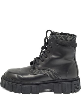 Fendi bottines à motif monogrammé - Noir