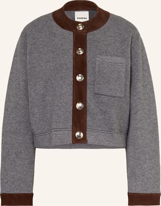 Sandro Sandro Strickjacke Im Materialmix grau