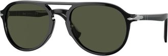 Persol Klassische Sonnenbrille mit schwarzen Gl&auml;sern - - Accessories - unisex - Schwarzk - 55 MM