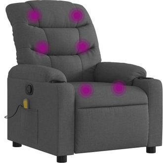 vidaXL Massagesessel Dunkelgrau Stoff vidaXL
